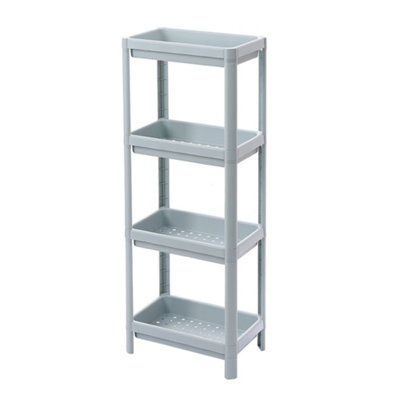4 Layers Freestanding Shelf Units Plastic Bathroom Corner Storage Food ...