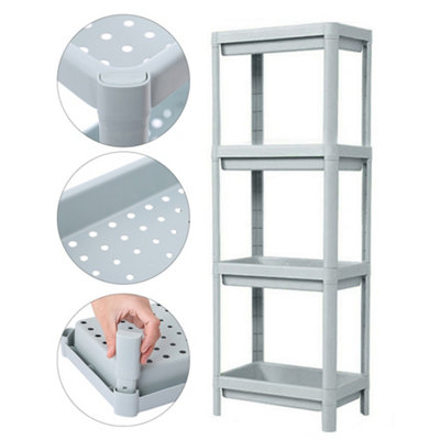 4 Layers Freestanding Shelf Units Plastic Bathroom Corner Storage Food ...