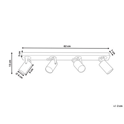 4 Light Spotlight KLIP Adjustable Metal White