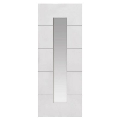 4 Line Horizontal White Internal Glazed Door | DIY at B&Q