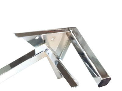 4 Metal Corner Legs Chrome Feet 180mm High Fix With Screws