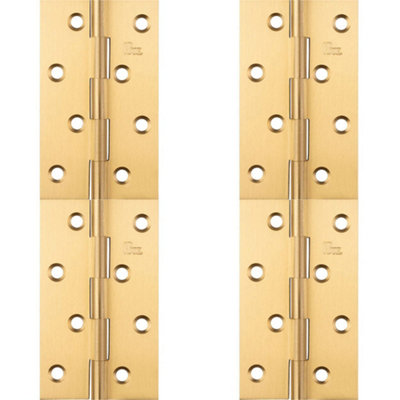 4 PACK - 102 x 60 x 2mm Solid Drawn Brass Butt Hinge - Cupboard Cabinet ...