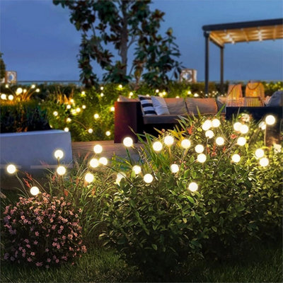4 Pack 12 LED Swaying Solar Garden Stake Light Firefly Waterproof Lamp