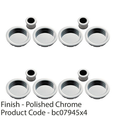 4 PACK - 29mm Sliding Door Rose & 2x 56mm Round Flush Finger Pulls ...