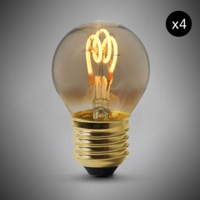 4 PACK - 2w E27 ES Vintage Edison Golf Ball LED Light Bulb 1800K T ...