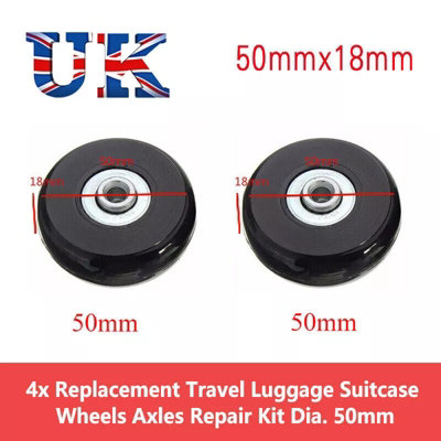 4 Pack 50mm Luggage Suitcase Trolley Wheel Repair Kit Replacement