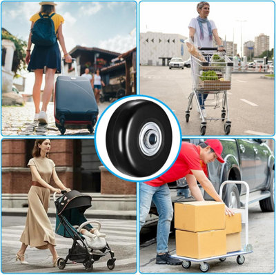 4 Pack 50mm Luggage Suitcase Trolley Wheel Repair Kit Replacement