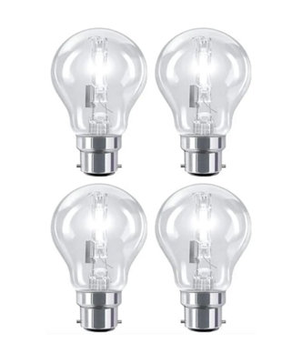 4 Pack 53w (70w Eqv) GLS Traditional Dimmable Eco Classic Light Bulbs ...