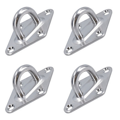 4 Pack 5mm Diamond Eye Plate Tie Down Anchor Ring Stainless Steel A2