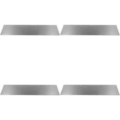4 PACK - 650mm x 150mm Plain Door Kickplate - Satin Stainless Steel ...