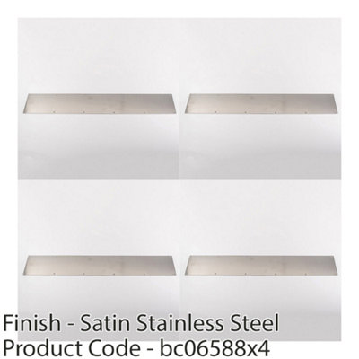 4 PACK - 915mm x 150mm Plain Door Kickplate - Satin Stainless Steel ...