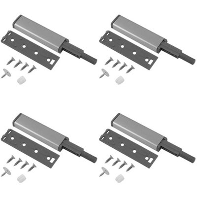 4 PACK - 94mm Push to Open Door Latch - Wardrobe & Drawer Handleless ...