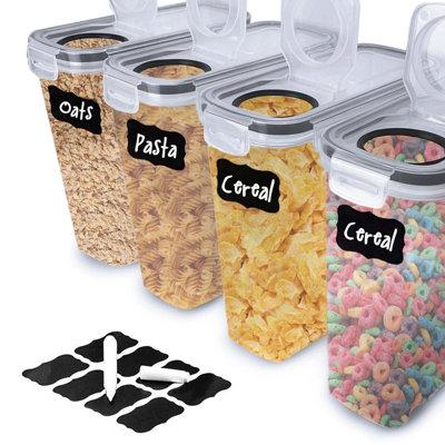 4 Pack Airtight Food Storage Containers , Kitchen Cereal and Dry Food ...