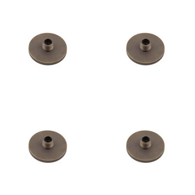 4 PACK Antique Brass Knurled Base Wall-Mounted Door Stop 50mm Diameter ...