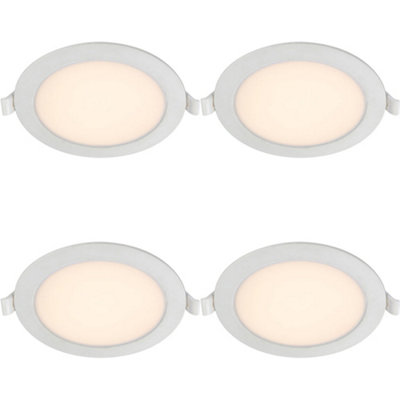 4 PACK Backlit Recessed Ceiling Downlight - 8W CCT LED - Integrated ...