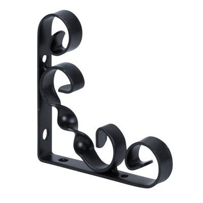 4 Pack Black Scroll Bracket 10cm (02208x4)