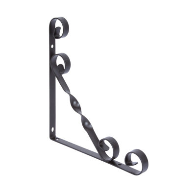 4 Pack Black Scroll Bracket 20cm (02212x4)