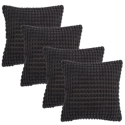 4 Pack Bobble Cushion Cover , Charcoal - 45 x 45cm