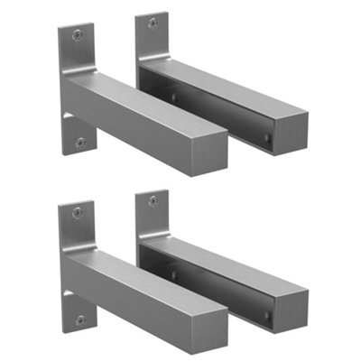 4 PACK BRUSHED CHROME END BRACKET 25CM (02242X2)