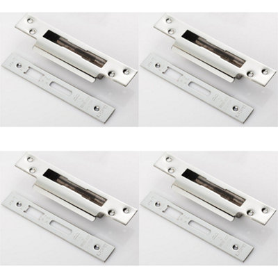 4 PACK - BS8621 Cylinder Sashlock Forend Strike & Fixing Pack Set ...