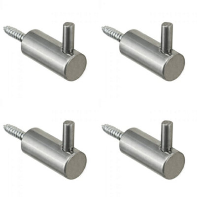 4 PACK - Coat Hook with Concealed Fixing 35mm Projection Bright ...