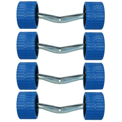 4 Pack Cranked Boat Roller Wing Bracket & Non Marking Rollers Dumbbell ...