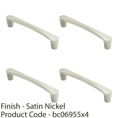 4 PACK - Curved D Shape Pull Handle 146 x 18.5mm 128mm Fixing Centres ...