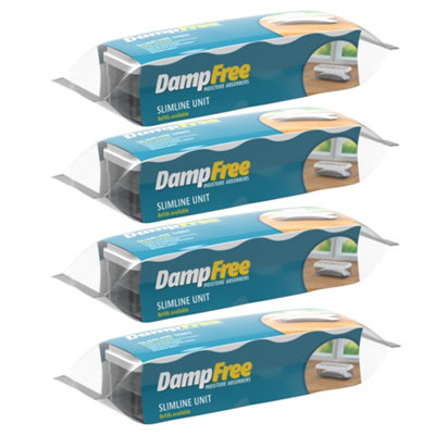 4 PACK - DAMP FREE MOISTURE ABSORBER SLIMLINE 180G 350ML