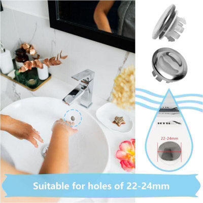 4 Pack Decorative Sink Overflow Covers Chrome Plated Basin Overflow ...