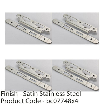 4 PACK - DIN Escape Lock Door Frame Forend Strike & Fixing Pack Set ...