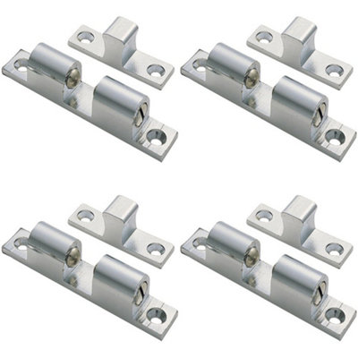 4 PACK - Double Ball Roller Cupboard Catch 70 x 13.5mm 56.5mm Fixing ...