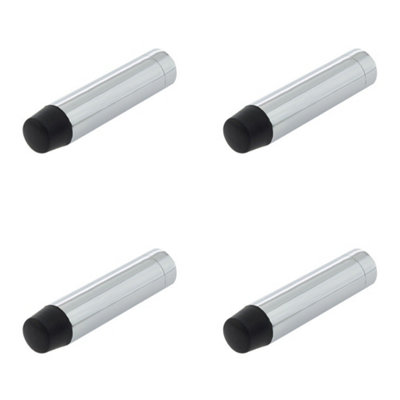 4 PACK Elegant Cylinder Wall Mounted Door Stop in Polished Chrome ...