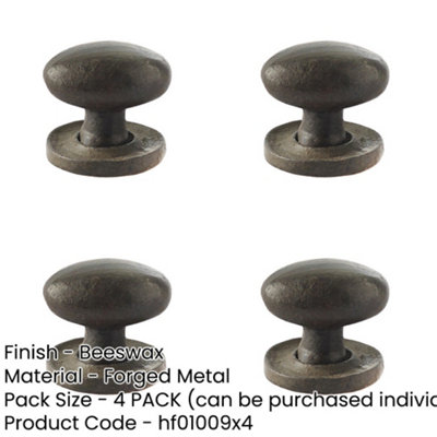4 PACK Elegant Oval Cupboard Knob in Beeswax Finish - 27x36mm - Kitchen ...
