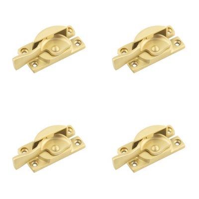 4 PACK Elegant Satin Brass Fasteners for Windows - Window Fastener