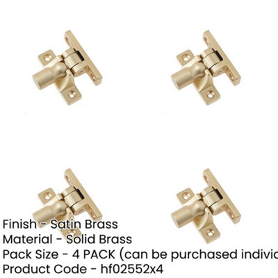 4 PACK Elegant Satin Brass Fasteners with Unique Pattern 1 - Window ...