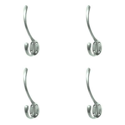 4 PACK Elegant Solid Brass Hat and Coat Hook in Polished Chrome - 142mm ...