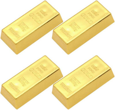 4 Pack Fake Gold Bars, Replica Gold Bullion Glittering Brick ...