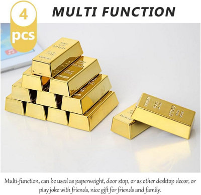 4 Pack Fake Gold Bars, Replica Gold Bullion Glittering Brick ...