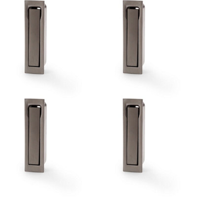 Buy 4 PACK - Flush Sliding Pocket Door Pull Handle - Dark Bronze 70mm x ...
