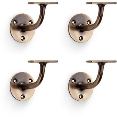 4 PACK - Heavy Duty Stair Handrail Bannister Bracket Arm - Antique ...