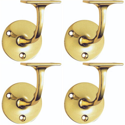 4 PACK - Heavyweight Stair Handrail Bannister Bracket Arm - Polished ...