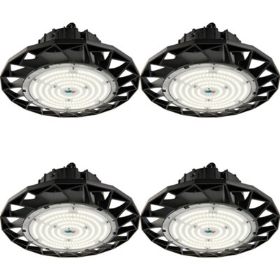 4 PACK High Bay Emergency Pendant Light 100W Daylight White LED - Matt ...