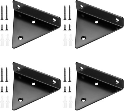 4-Pack Invisible Triangular Wall Shelf Brackets, Metal Floating Shelf ...