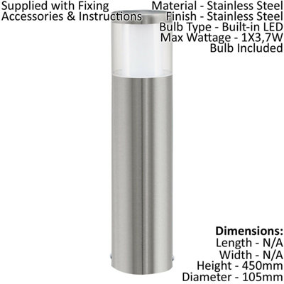 4 Pack IP44 Outdoor Stainless Steel LED Pedestal Lights for Modern Pathways