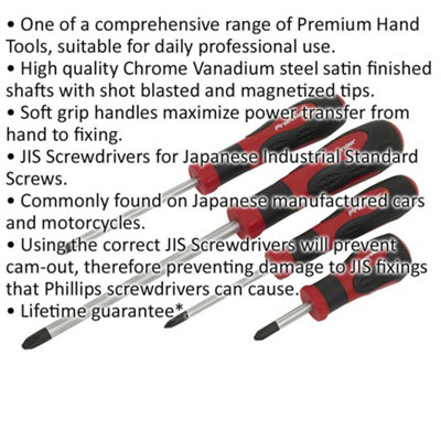 4-Pack JIS Vehicle Screwdriver Set with Soft Grip Handles - Premium ...
