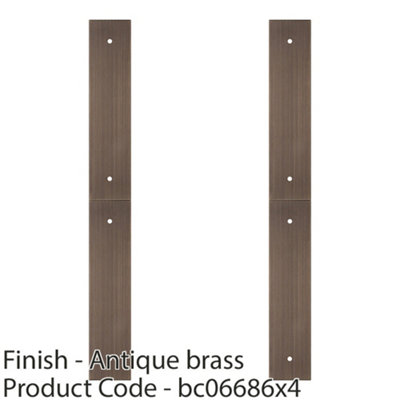 4 PACK - Kitchen Door Pull Handle Backplate - Antique Brass 168x40mm ...