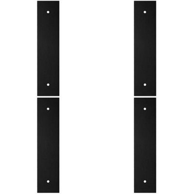 4 PACK - Kitchen Door Pull Handle Backplate - Matt Black 168x40mm ...