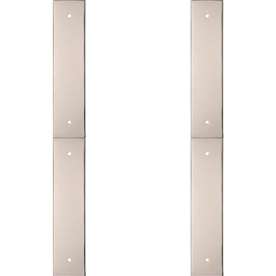 4 PACK - Kitchen Door Pull Handle Backplate - Polished Nickel 168x40mm ...