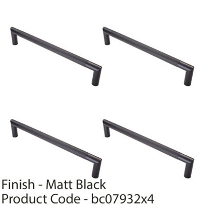 4 PACK - Knurled Mitred Door Pull Handle 320 x 20mm 300mm Fixing ...