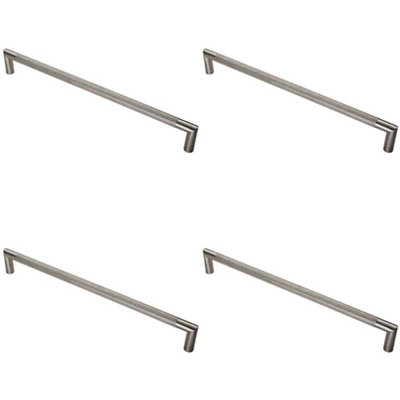 4 PACK - Knurled Mitred Door Pull Handle 470 x 20mm 450mm Fixing ...
